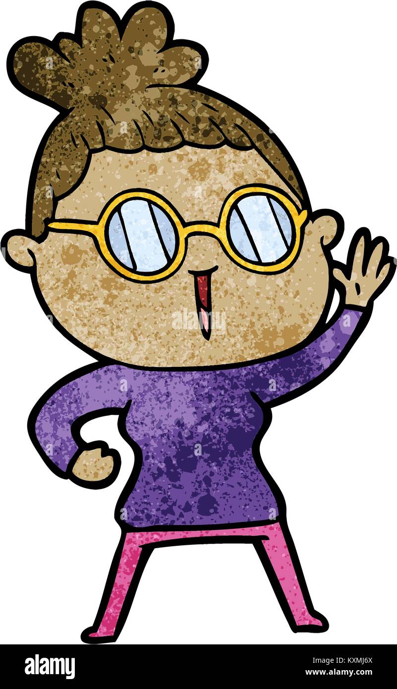 Cartoon-Frau mit Brille Stock-Vektorgrafik - Alamy