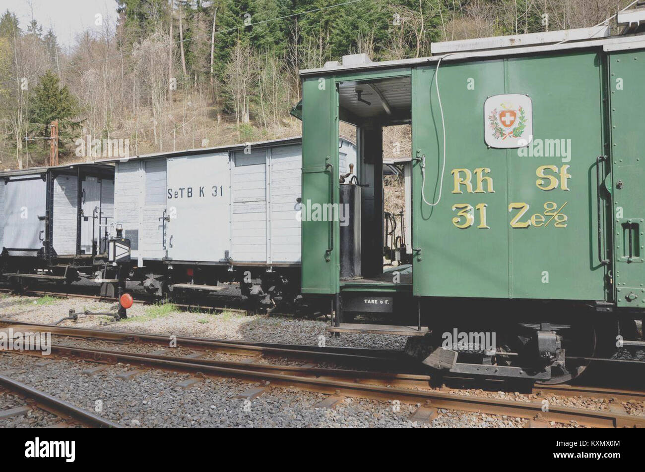 Dieses Bild zeigt das Eisenbahnmuseum Blonay-Chamby in Chaulin, Schweiz ...
