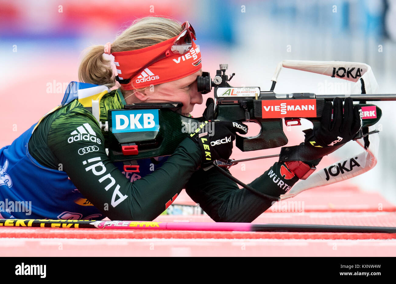 Ruhpolding, Deutschland. 11 Jan, 2018. Biathletin Franziska Hildebrand ...
