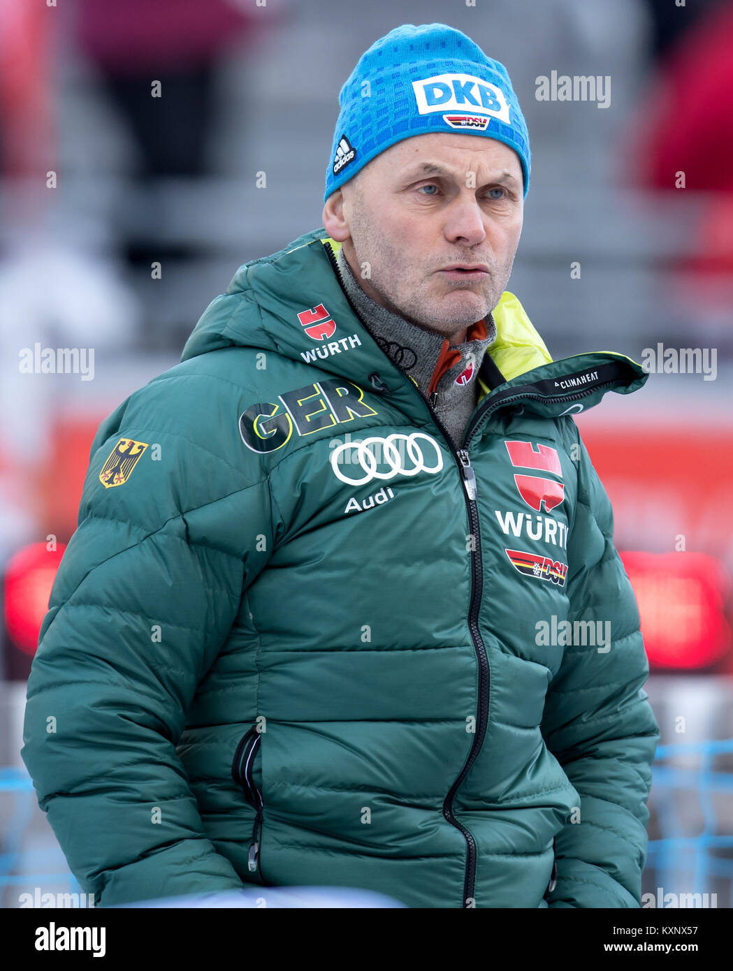 Ruhpolding, Deutschland. 10 Jan, 2018. Deutschen biathlon Trainer ...