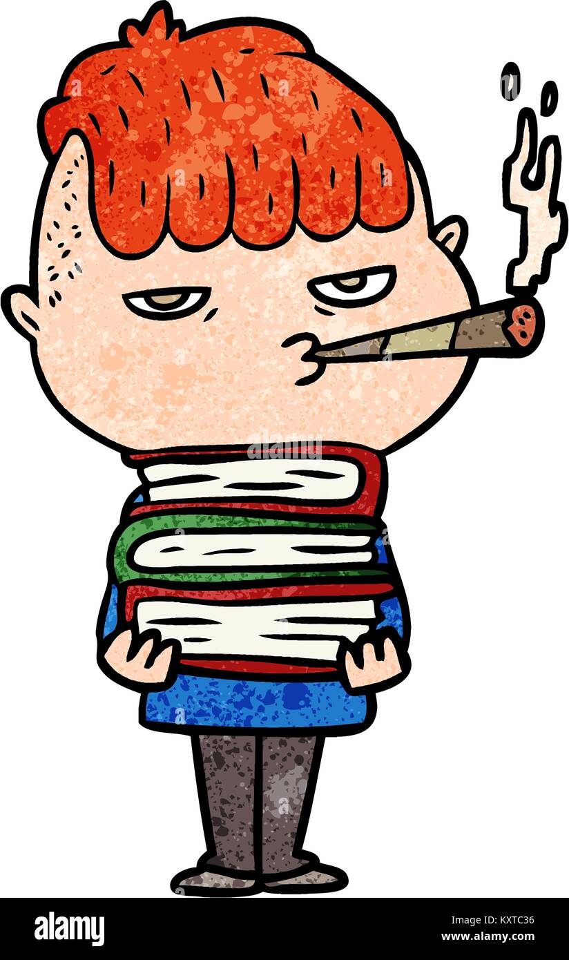 Cartoon Mann rauchen Stock-Vektorgrafik - Alamy