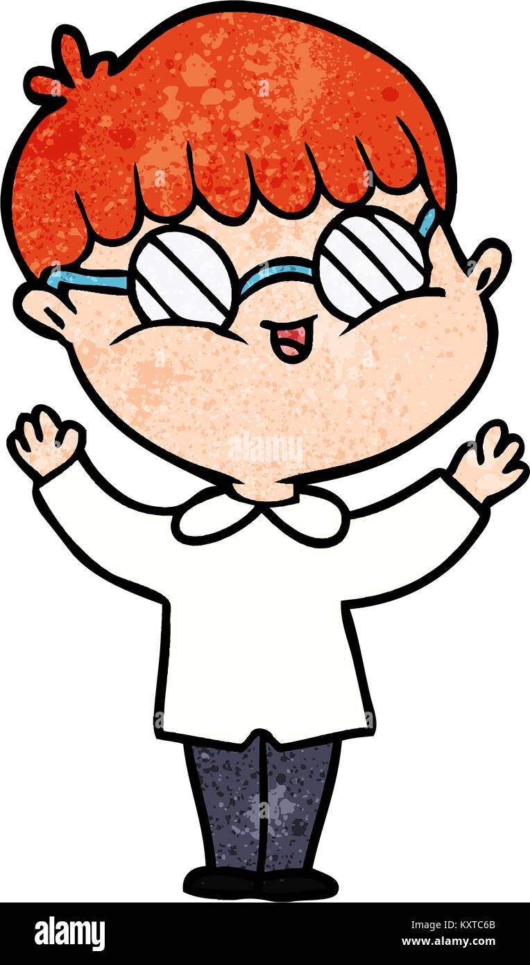 Cartoon boy Brille tragen Stock-Vektorgrafik - Alamy