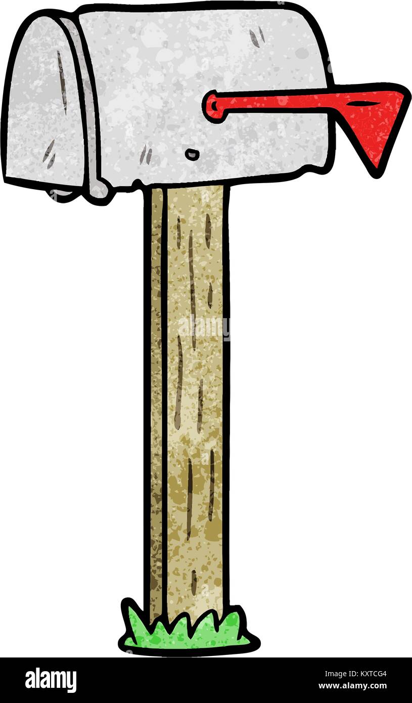 Freehand Retro Cartoon Mailbox Stockfotos & Freehand Retro Cartoon ...