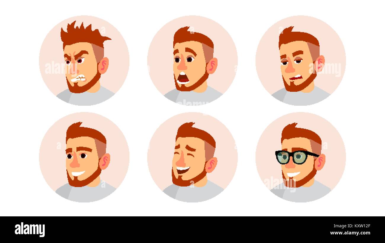 Charakter Geschäftsleute Avatar Vektor. Mann Gesicht, Emotionen ...