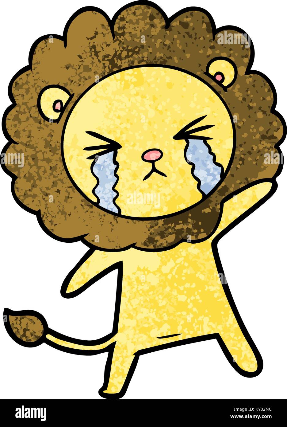 Cartoon weinende Löwe Stock-Vektorgrafik - Alamy