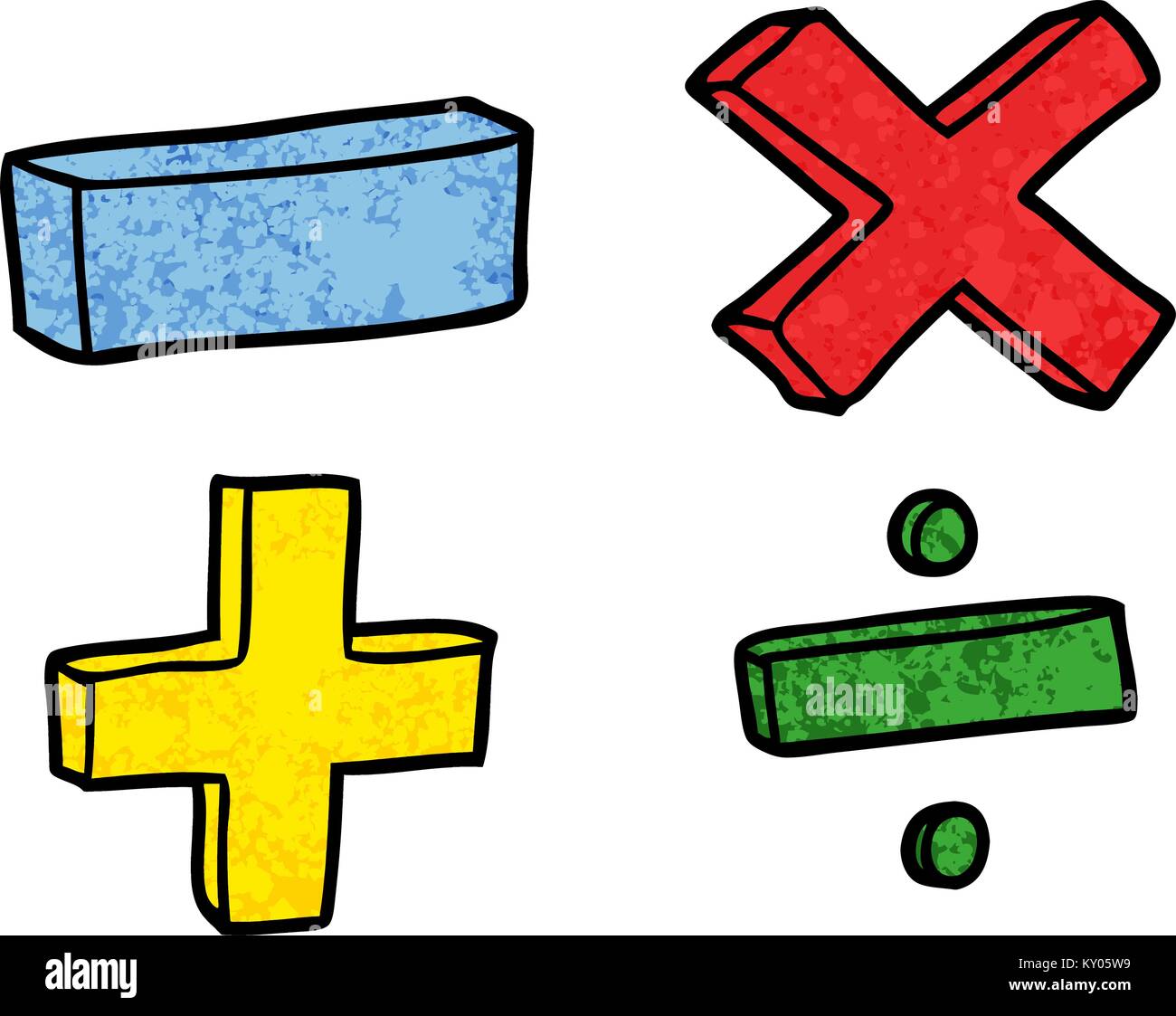 Cartoon mathematische Symbole Stock-Vektorgrafik - Alamy