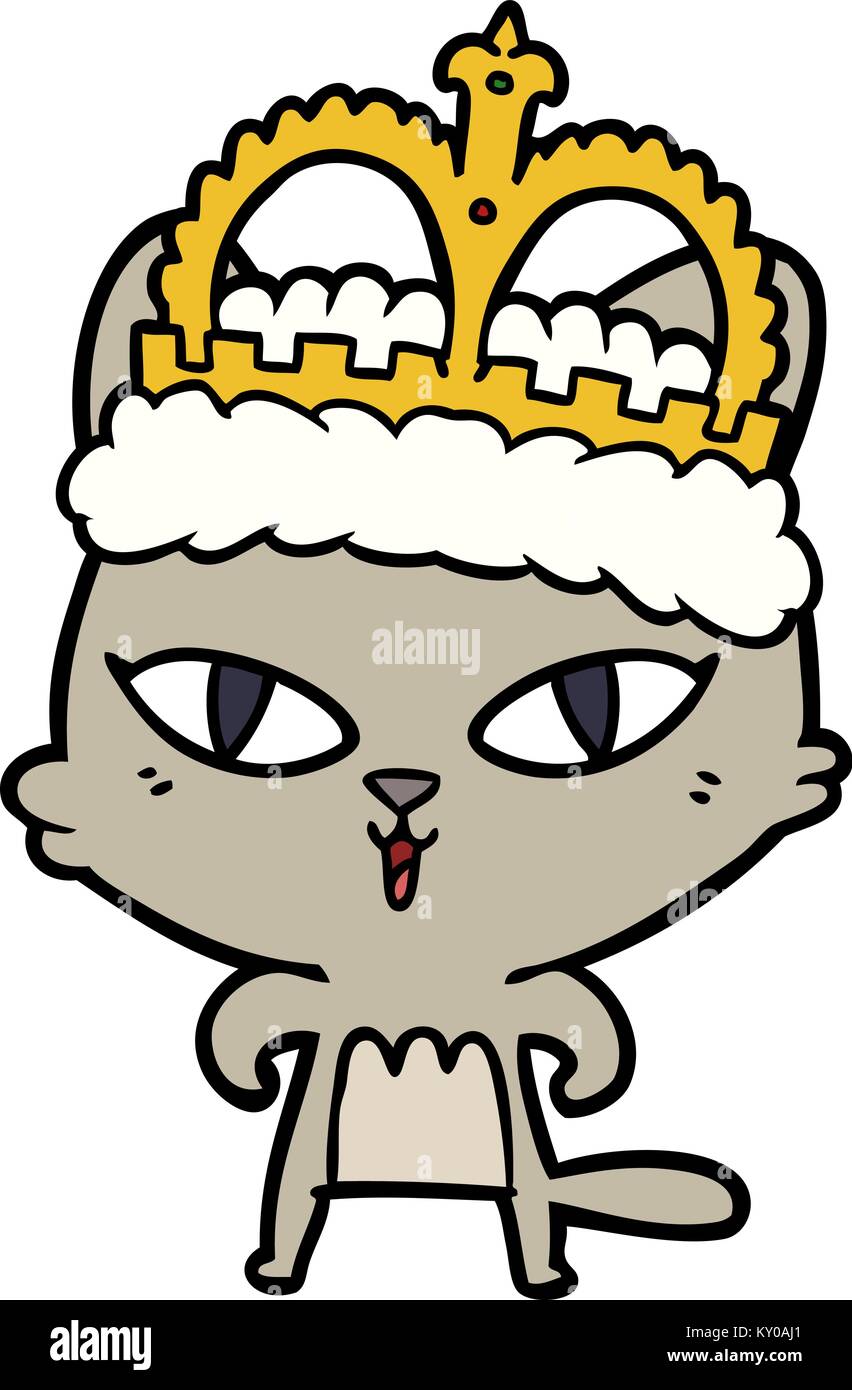 Cartoon cat Krone tragen Stock-Vektorgrafik - Alamy
