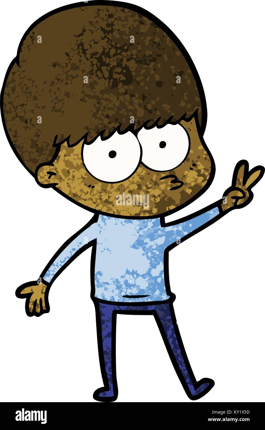 Nervös cartoon Boy Stock-Vektorgrafik - Alamy