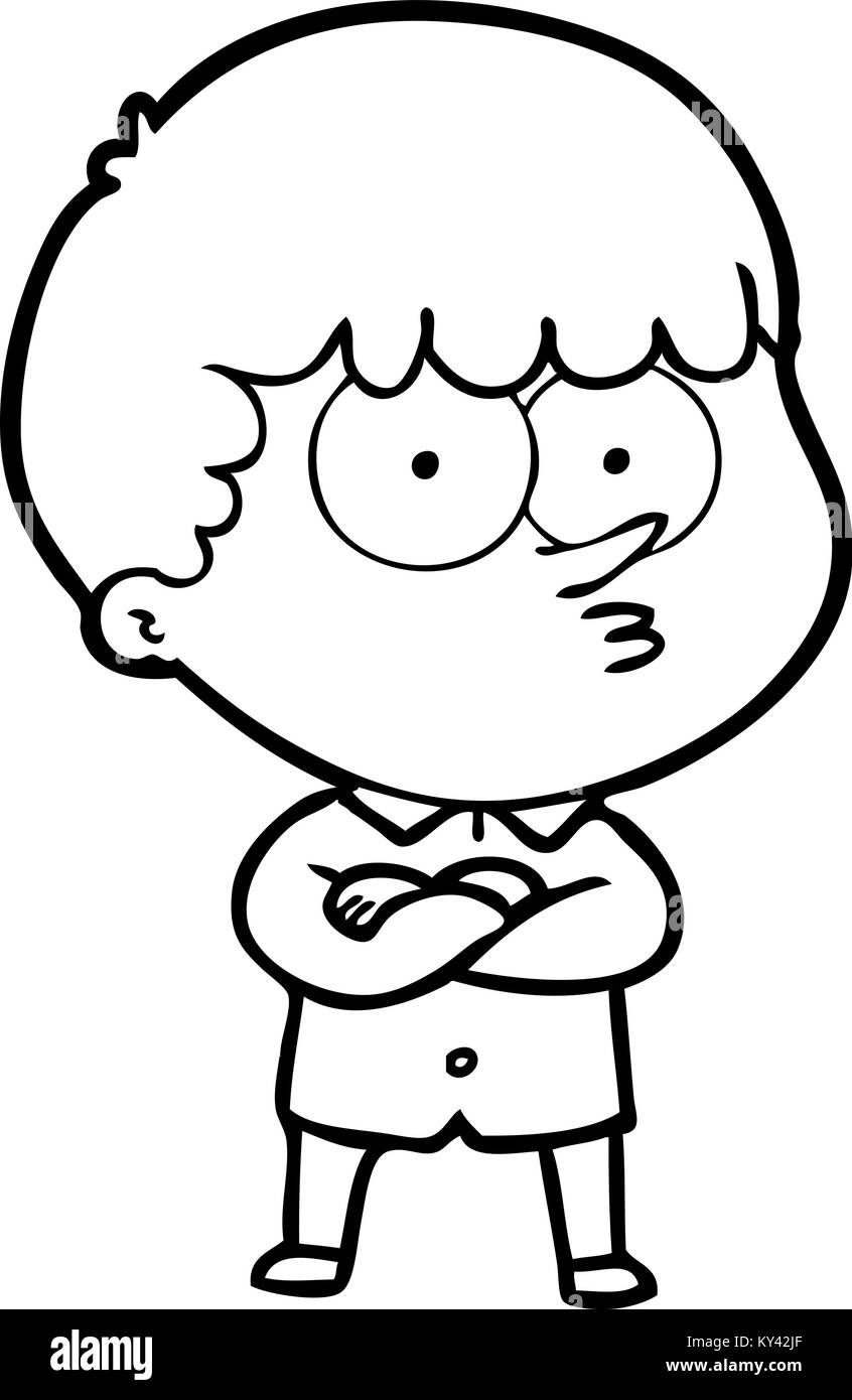 Cartoon neugieriger Junge Stock-Vektorgrafik - Alamy