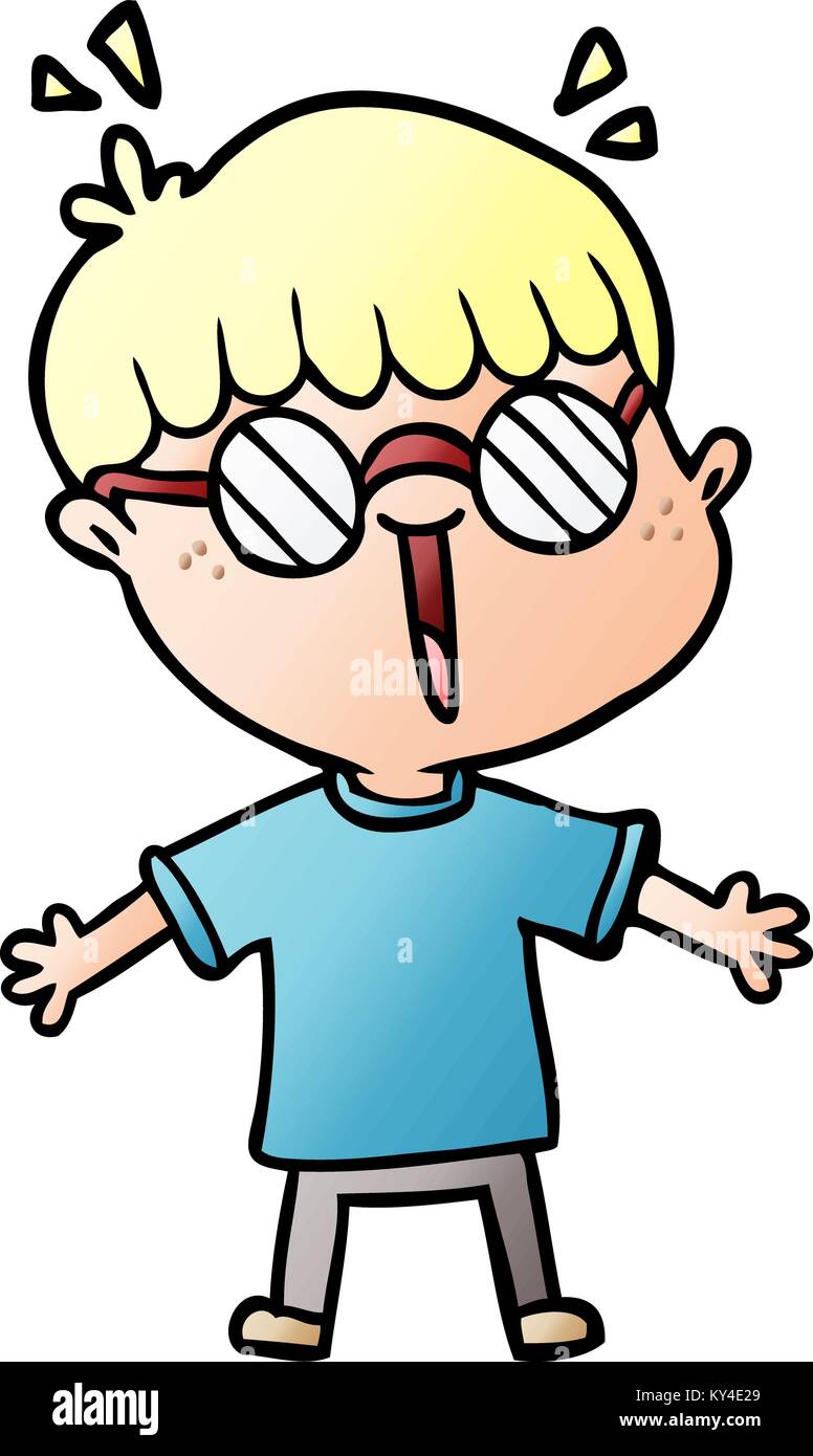Cartoon boy Brille tragen Stock-Vektorgrafik - Alamy