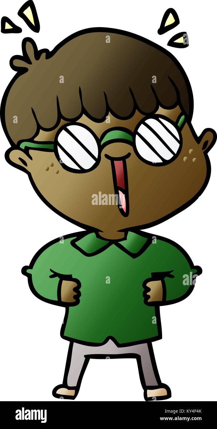 Cartoon boy Brille tragen Stock-Vektorgrafik - Alamy