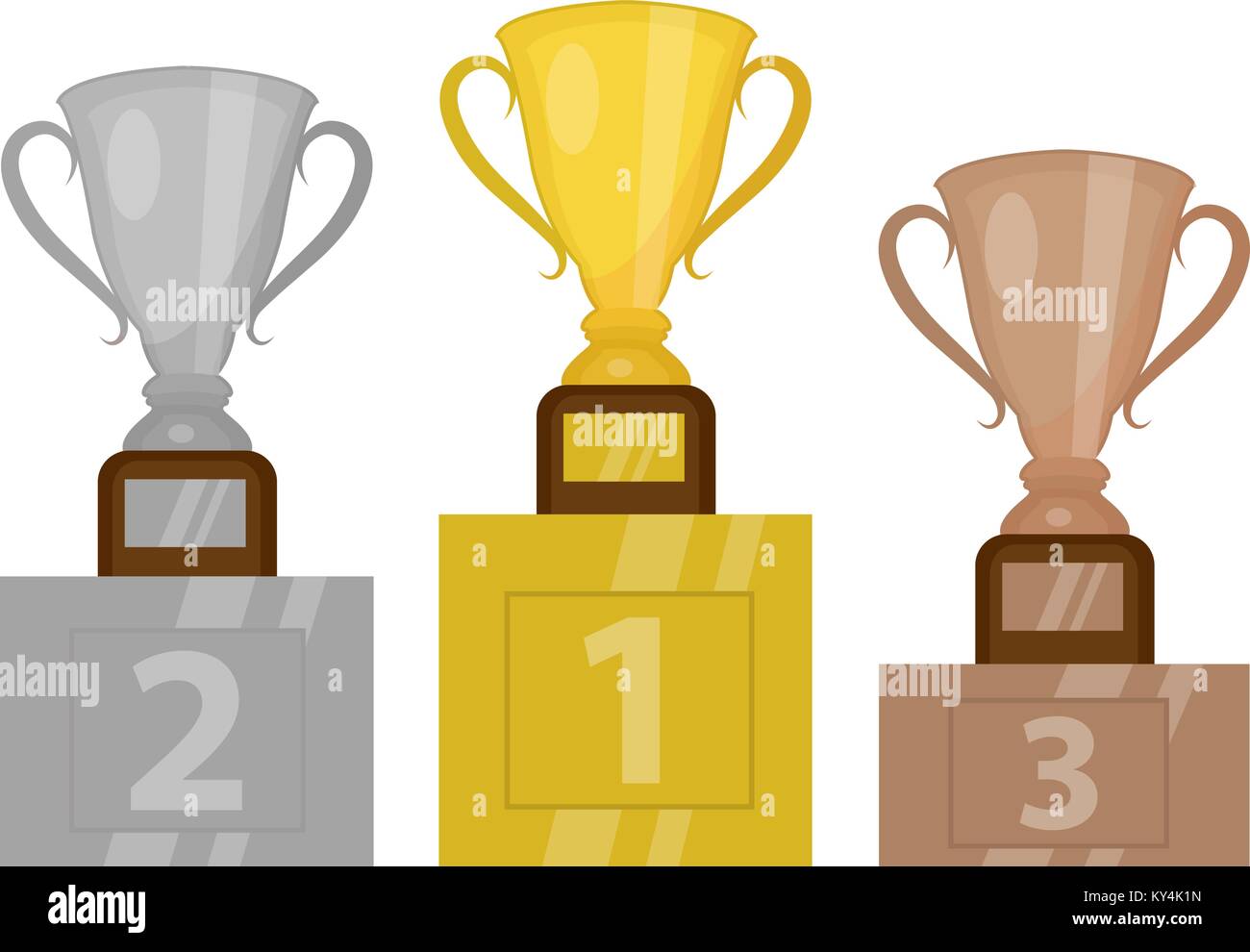 Gold Cup Champion auf dem Podest, den ersten Platz. Siegertreppchen mit ...