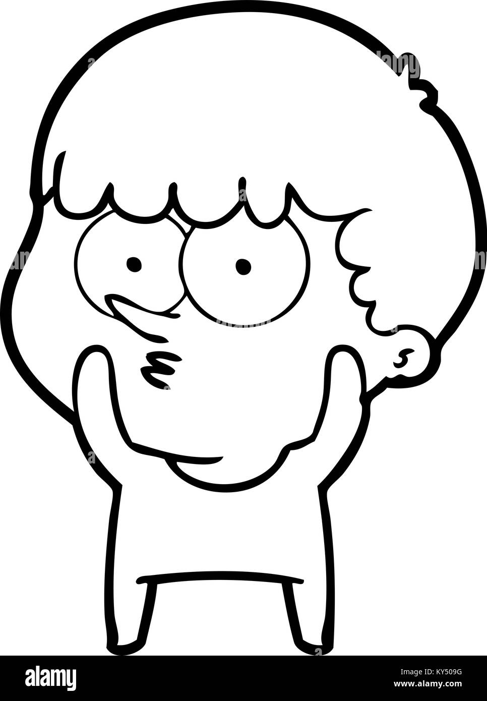 Cartoon neugieriger Junge Stock-Vektorgrafik - Alamy