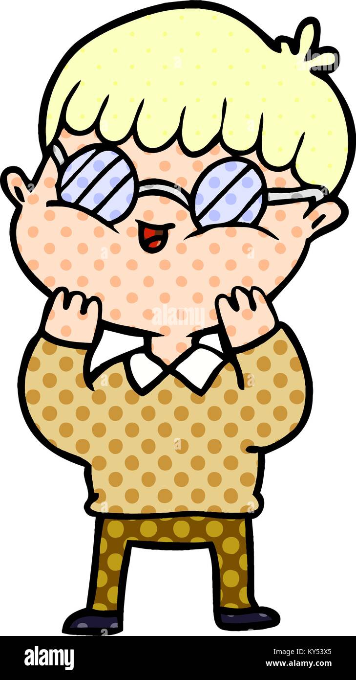 Cartoon boy Brille tragen Stock-Vektorgrafik - Alamy