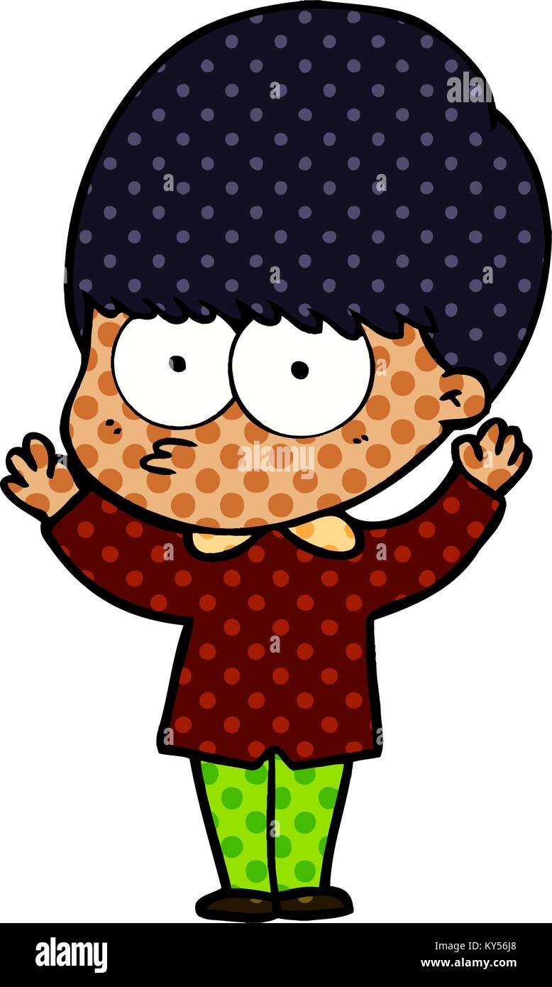 Nervös cartoon Boy Stock-Vektorgrafik - Alamy