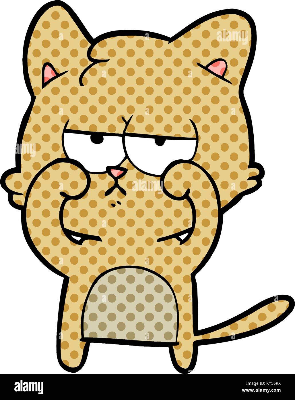 Müde Augen reiben Cartoon cat Stock-Vektorgrafik - Alamy