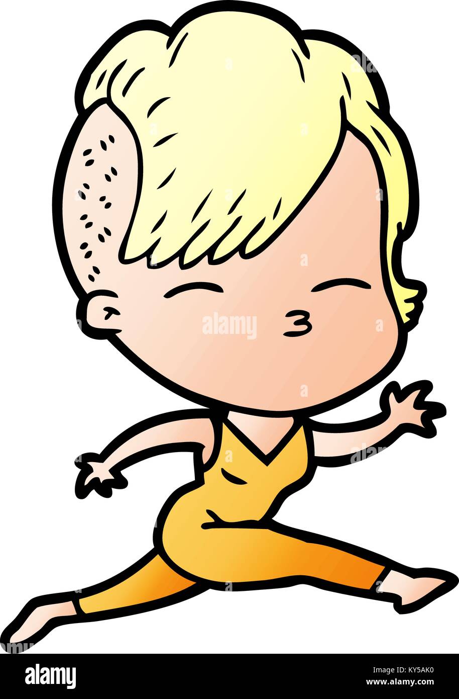 Cartoon Mädchen springen Stock-Vektorgrafik - Alamy