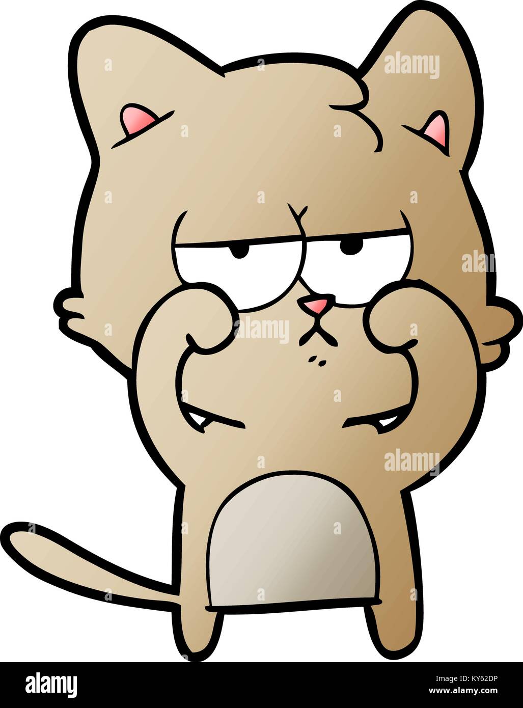 Müde Augen reiben Cartoon cat Stock-Vektorgrafik - Alamy
