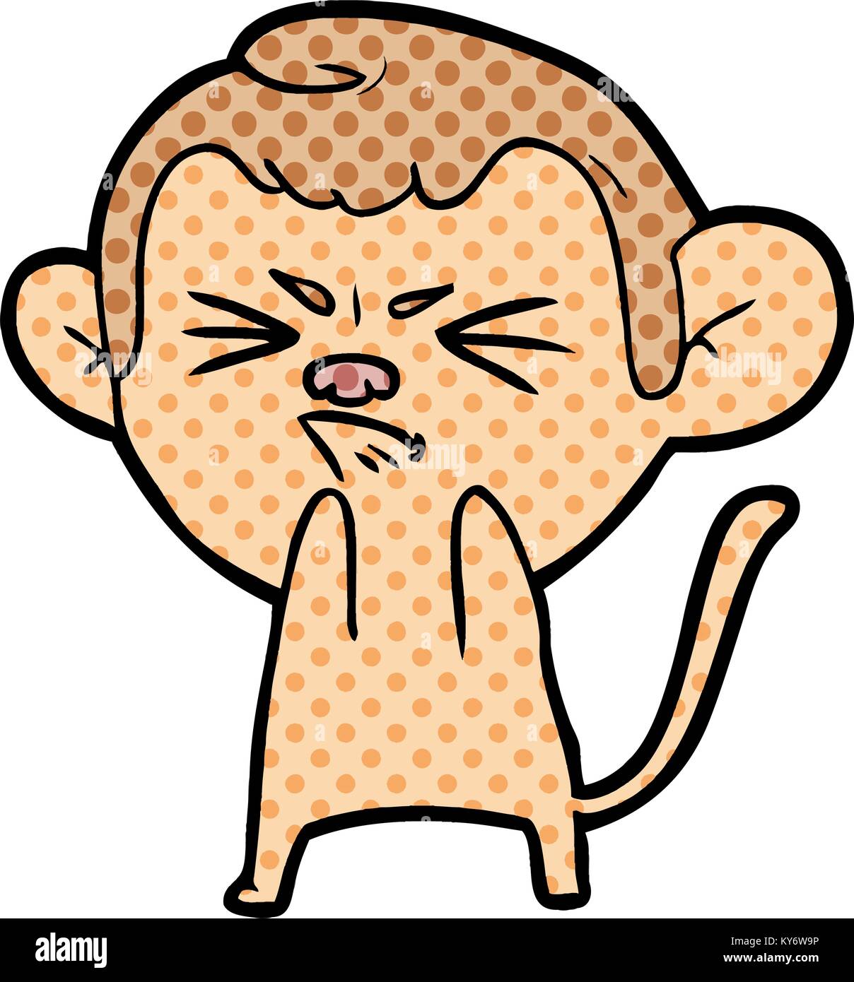 Cartoon genervt Monkey Stock-Vektorgrafik - Alamy