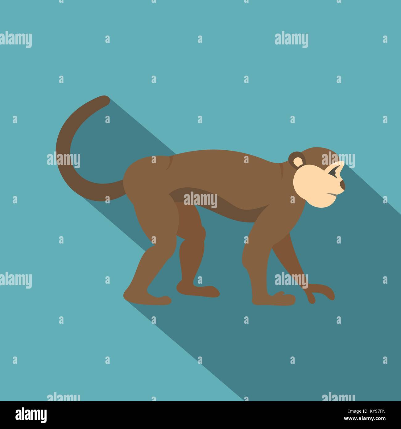 Macaque Affen Symbol. Flache Abbildung: macaque Affen vektor Symbol für ...