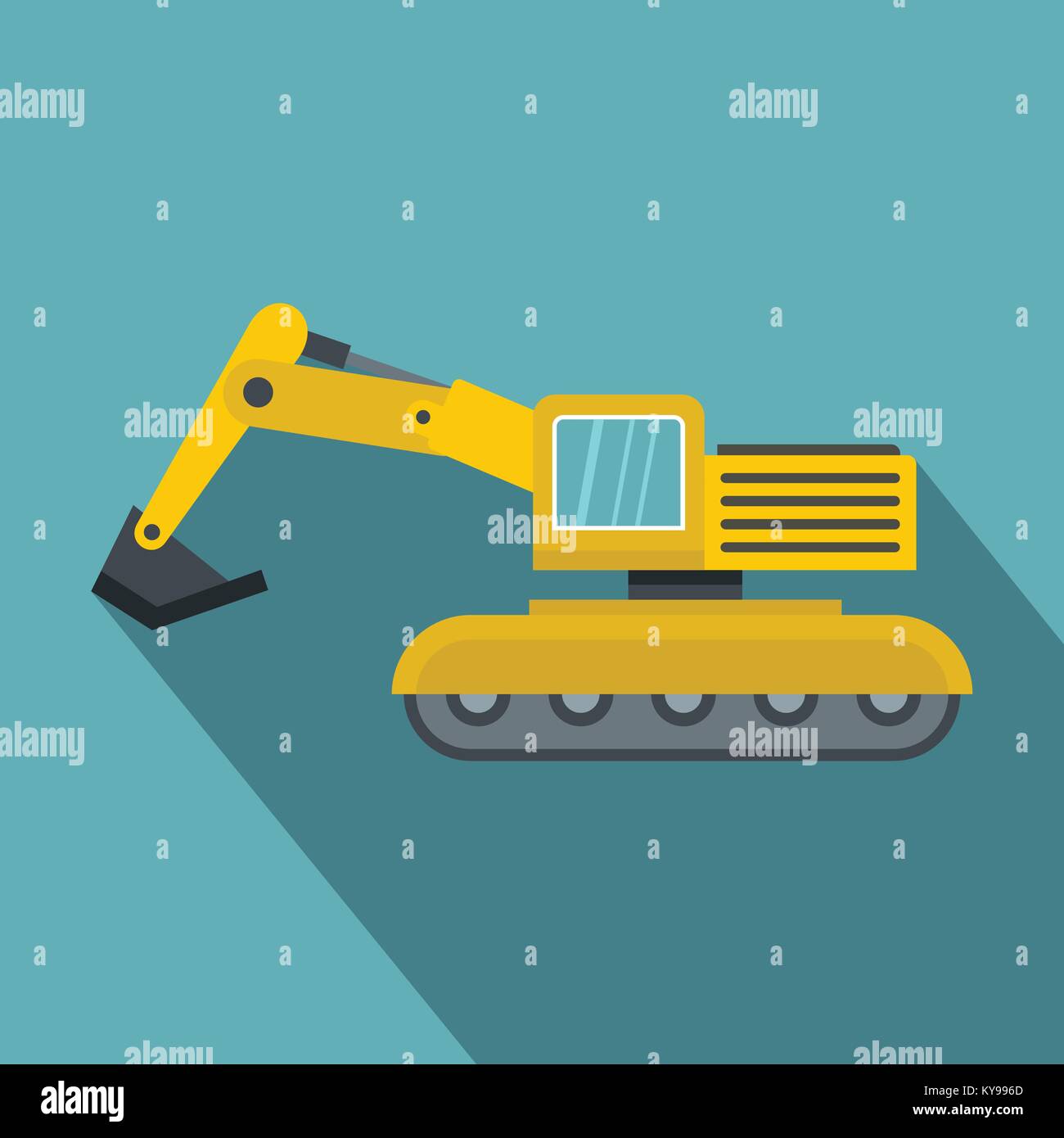 Bagger-Symbol. Flache Darstellung der Bagger Vektor Icon für web Stock ...