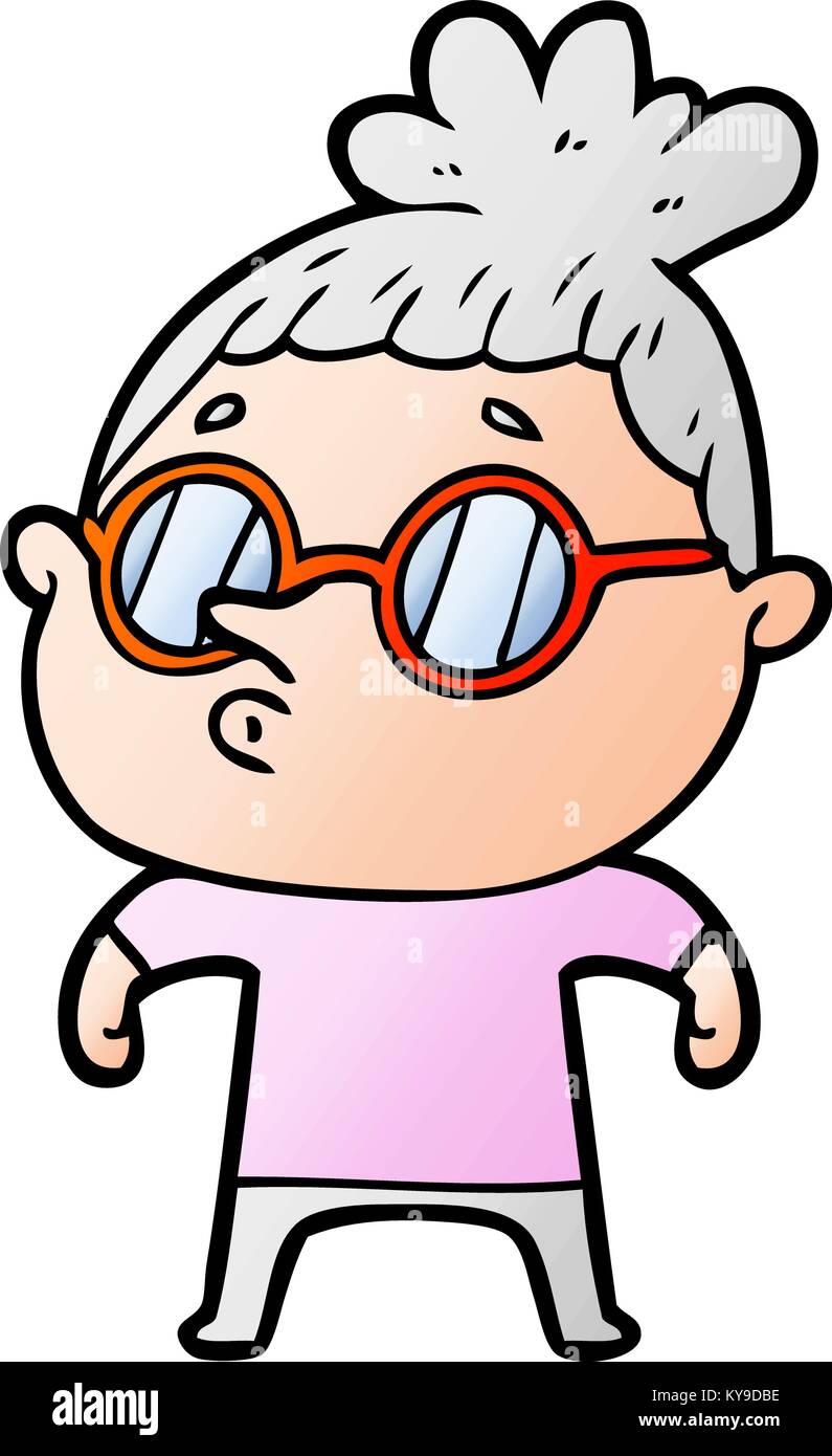Cartoon-Frau mit Brille Stock-Vektorgrafik - Alamy