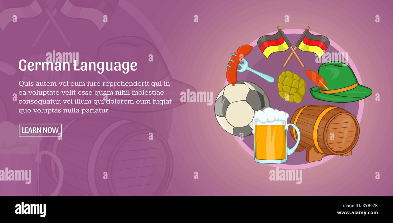 Deutsche Sprache horizontale Konzept. Cartoon Illustration der ...