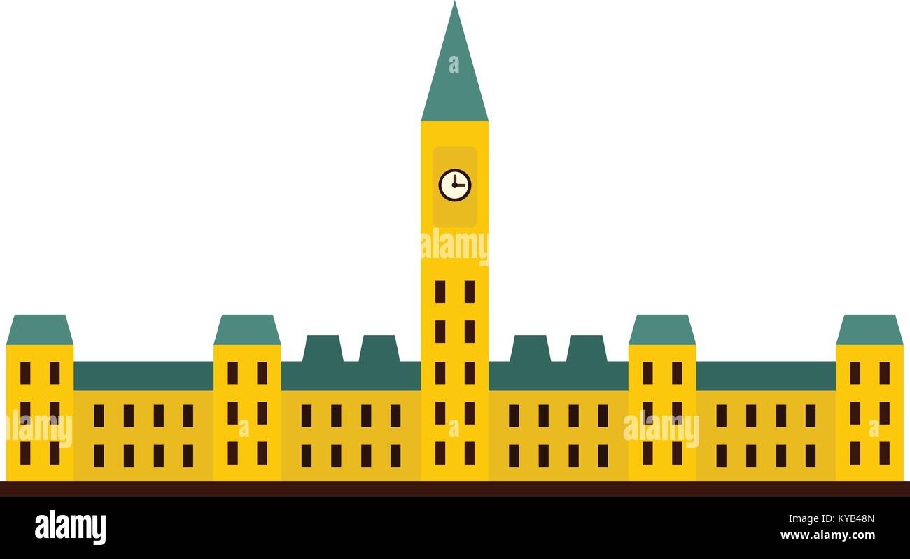 Parliament Hill, Ottawa Symbol auf weißem Hintergrund Vektor ...