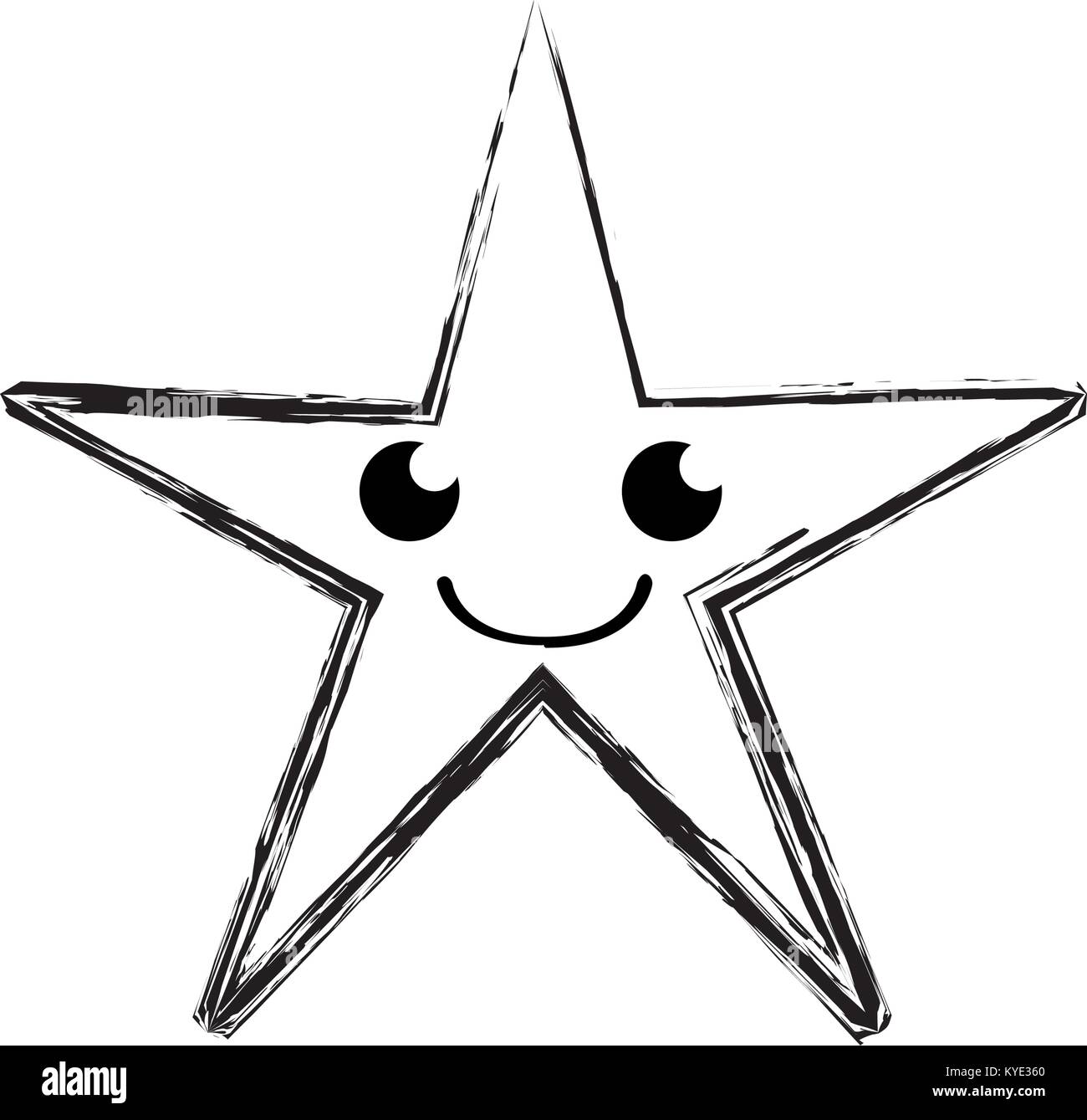 Abbildung Lächeln glänzenden Stern kawaii Cartoon Stock-Vektorgrafik ...