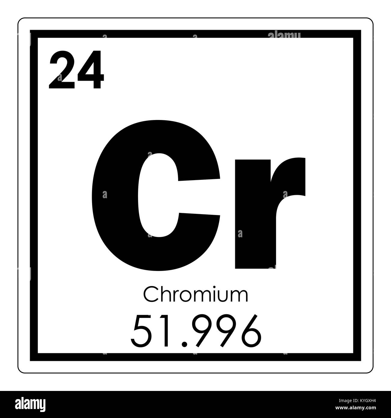 Chrom chemische Element Periodensystem Wissenschaft Symbol ...
