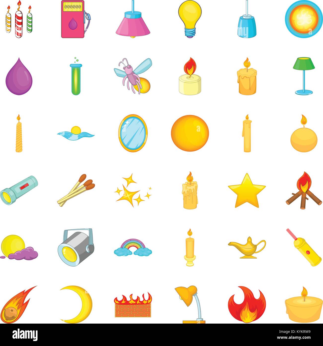 Elektrische Quelle Symbole, Cartoon Stil Stock-Vektorgrafik - Alamy