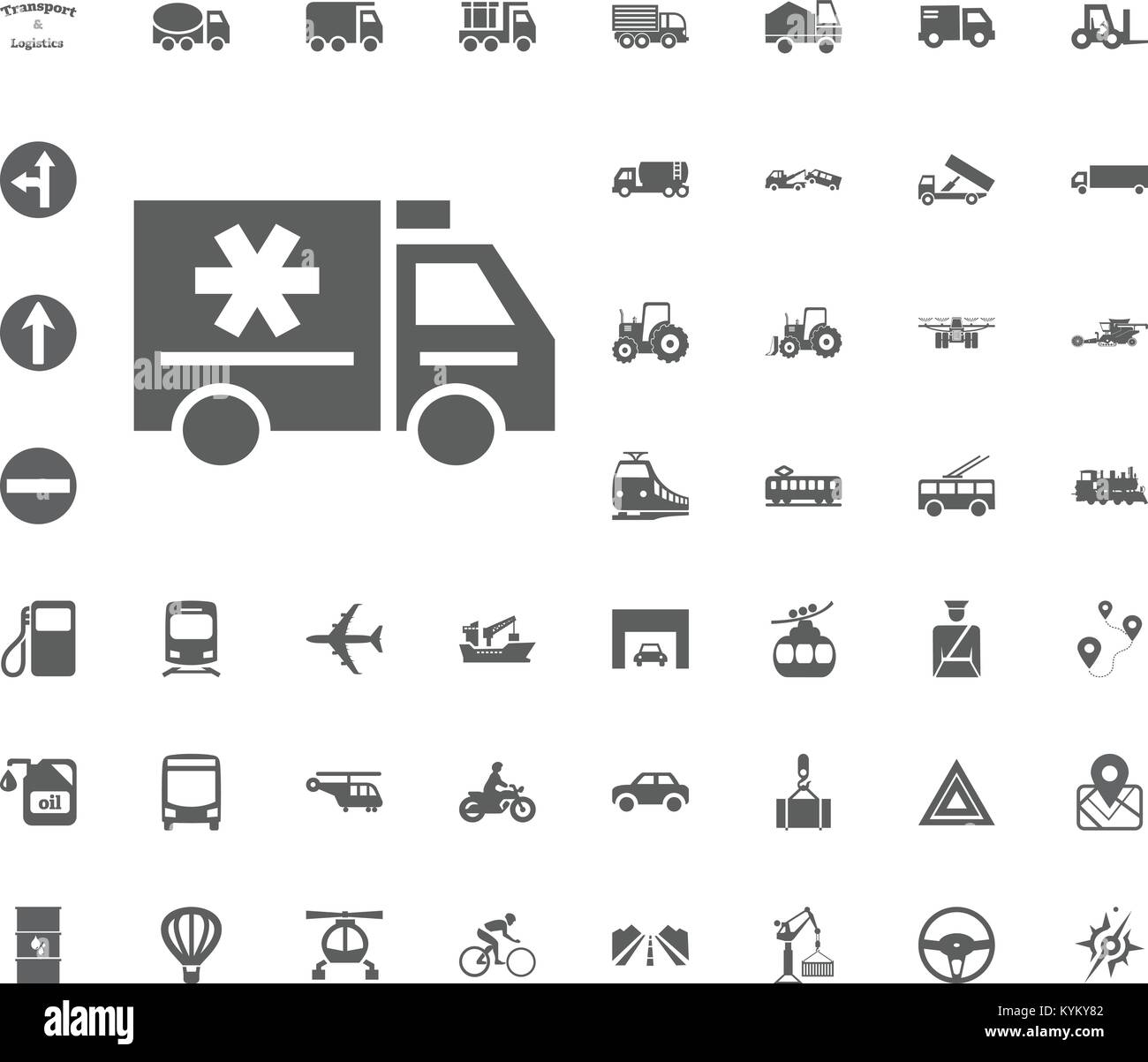 Medical Car Symbol. Transport und Logistik Symbole. Transport set ...