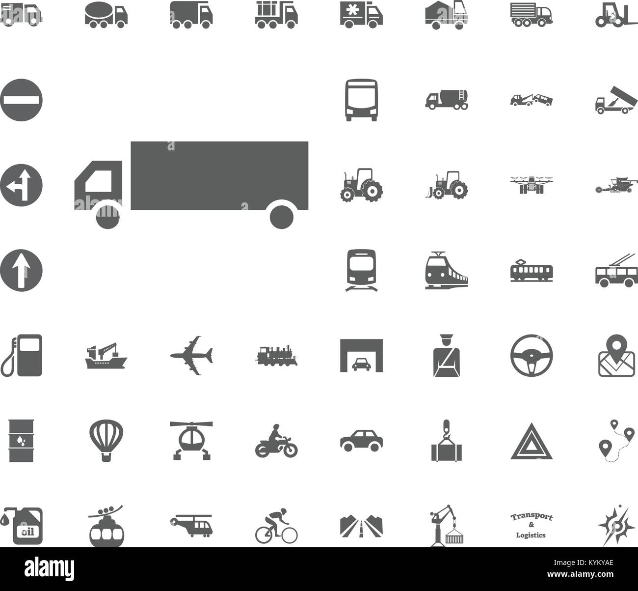 Logisticks Symbol. Transport und Logistik Symbole. Transport set ...