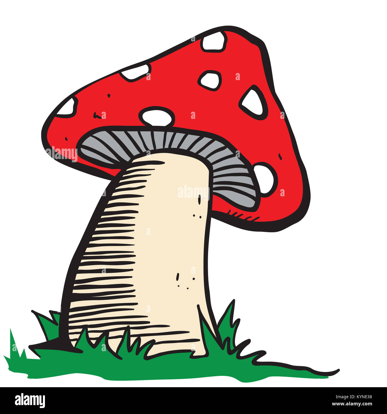 Gift Pilz Cartoon Illustration doodle isoliert auf weißem ...