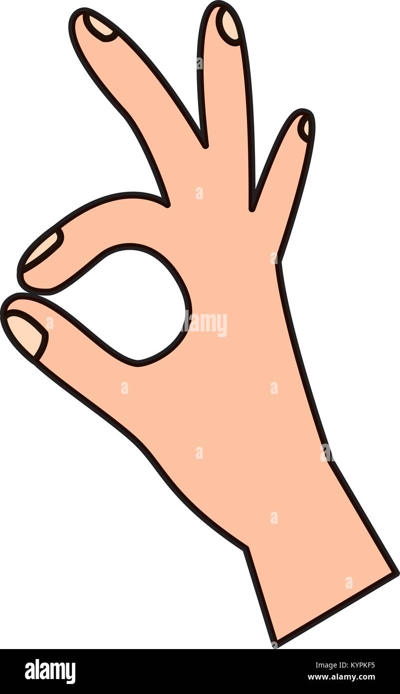 Menschliche Hand zeigen ok Anblick Finger zeigen Symbol Stock ...