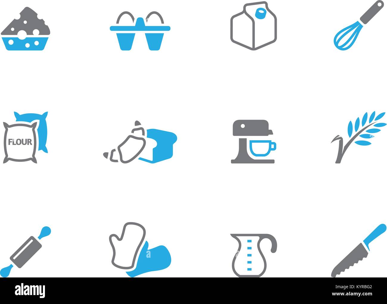 Backen Symbole in Duo Tone Farben. Vector Illustration Stock ...