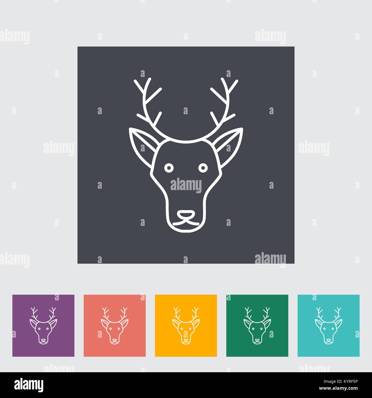 Hirsch. Übersicht Symbol auf der Schaltfläche. Vector Illustration ...