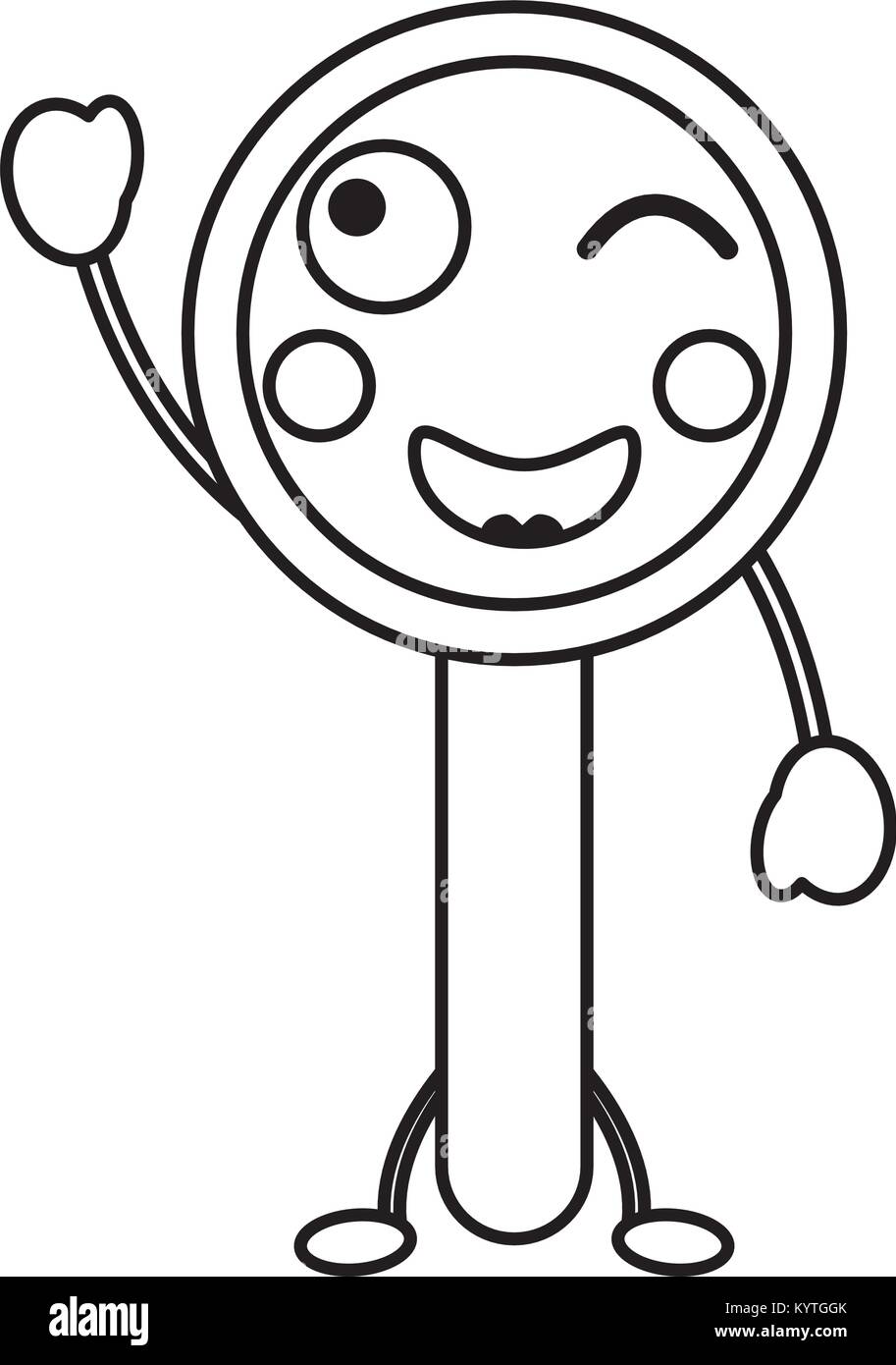 Kawaii süß lustig Lupe Stock-Vektorgrafik - Alamy