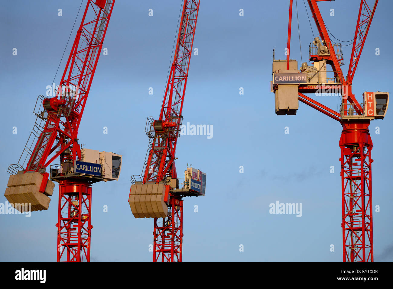 Carillion Baukran mit HTC Wolffkran Wolff Anlage. Industrie. London ...