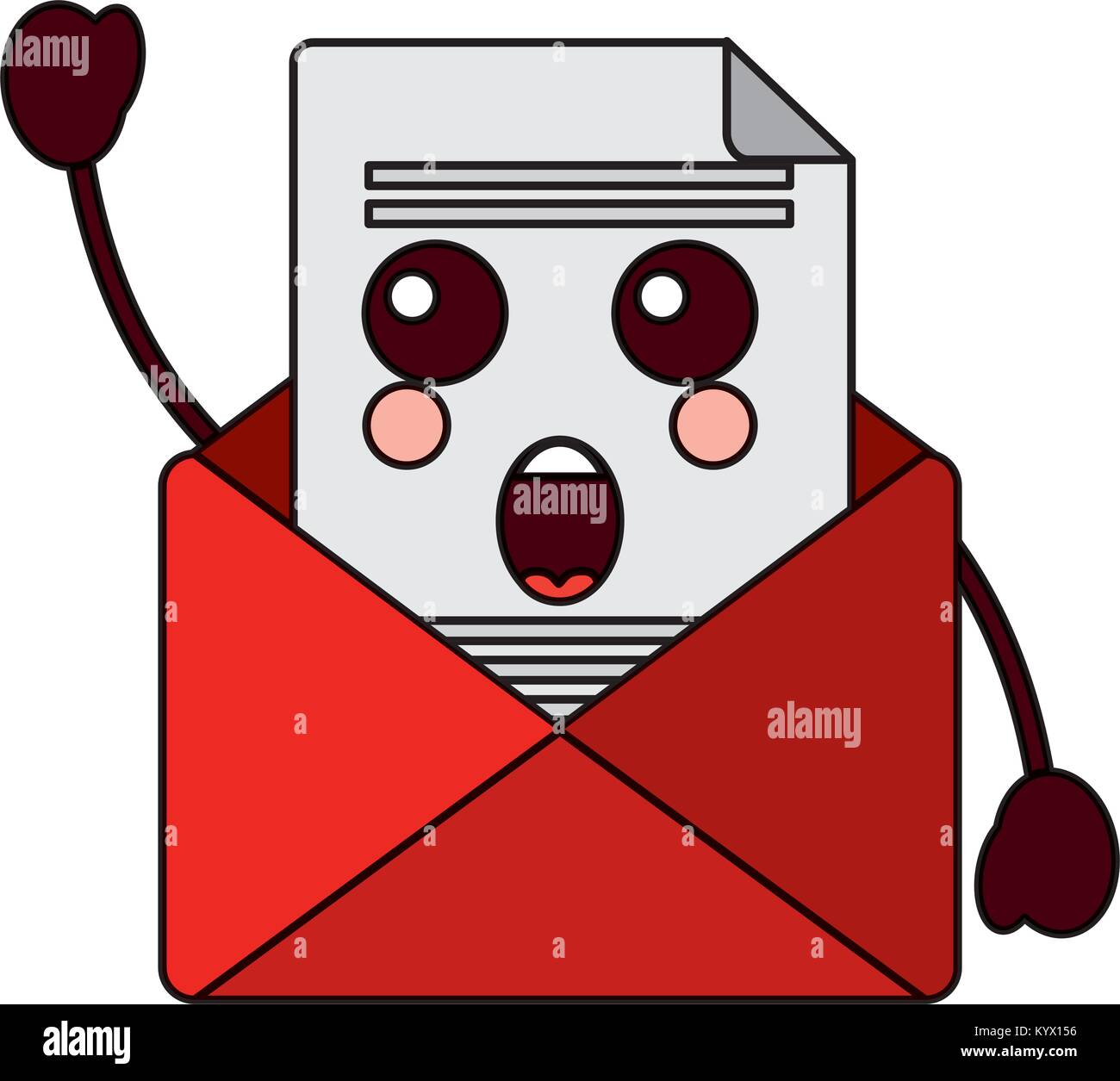 Kawaii message email cartoon Stock-Vektorgrafiken kaufen - Alamy