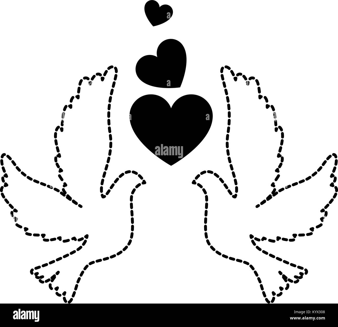 Tauben mit Herz Symbol Vektor illustration Design Stock-Vektorgrafik ...