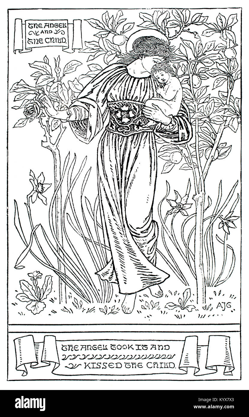 Der Engel und das Kind, Illustration von einem J Gaskin von Hans ...