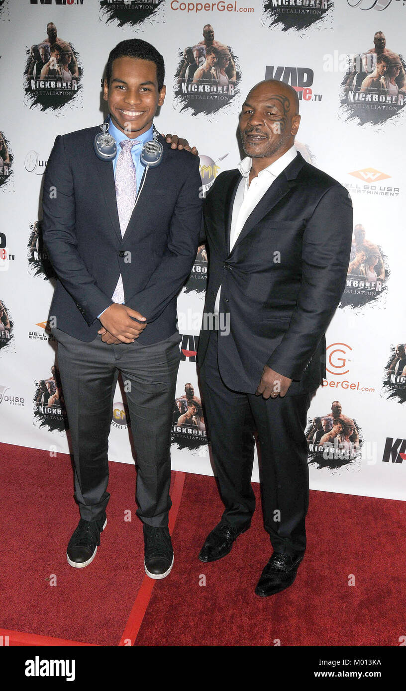 Los Angeles, Kalifornien, USA. 17 Jan, 2018. Boxer Mike Tyson, Sohn an ...