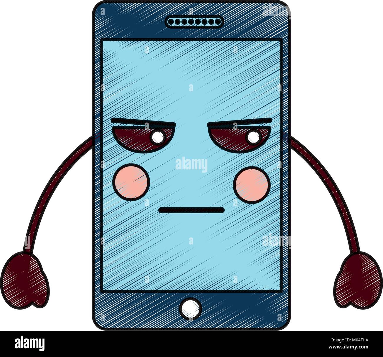 Angry emoticon face kawaii style Stock-Vektorgrafiken kaufen - Alamy