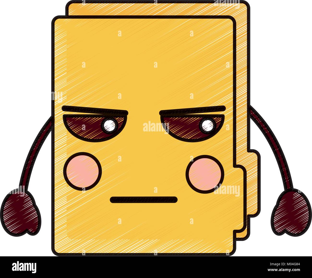 Ordner Dokument kawaii cute Cartoon Stock-Vektorgrafik - Alamy