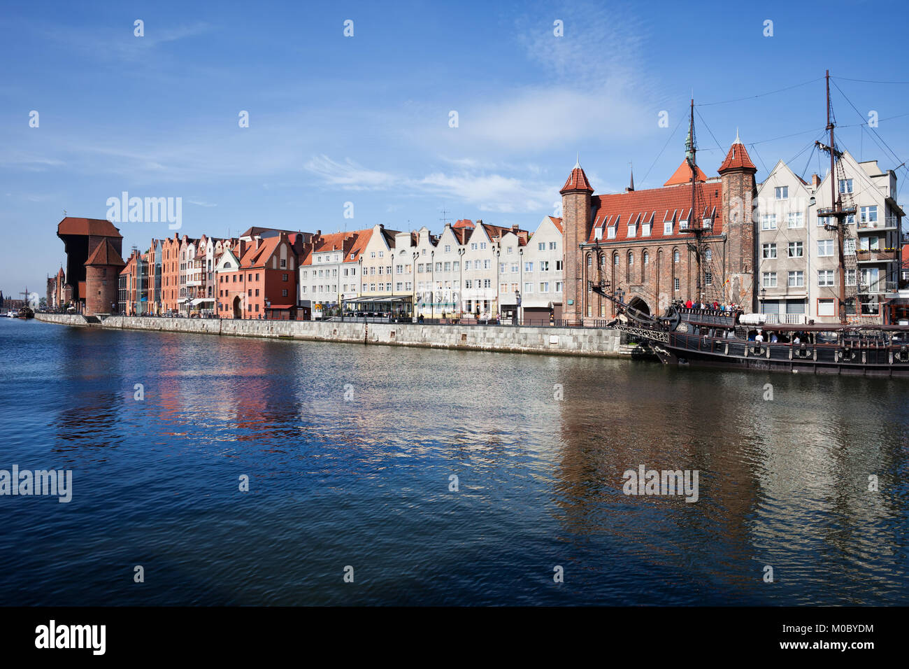 Stadt Danzig Altstadt Skyline Blick auf den Fluss in Polen, Europa ...