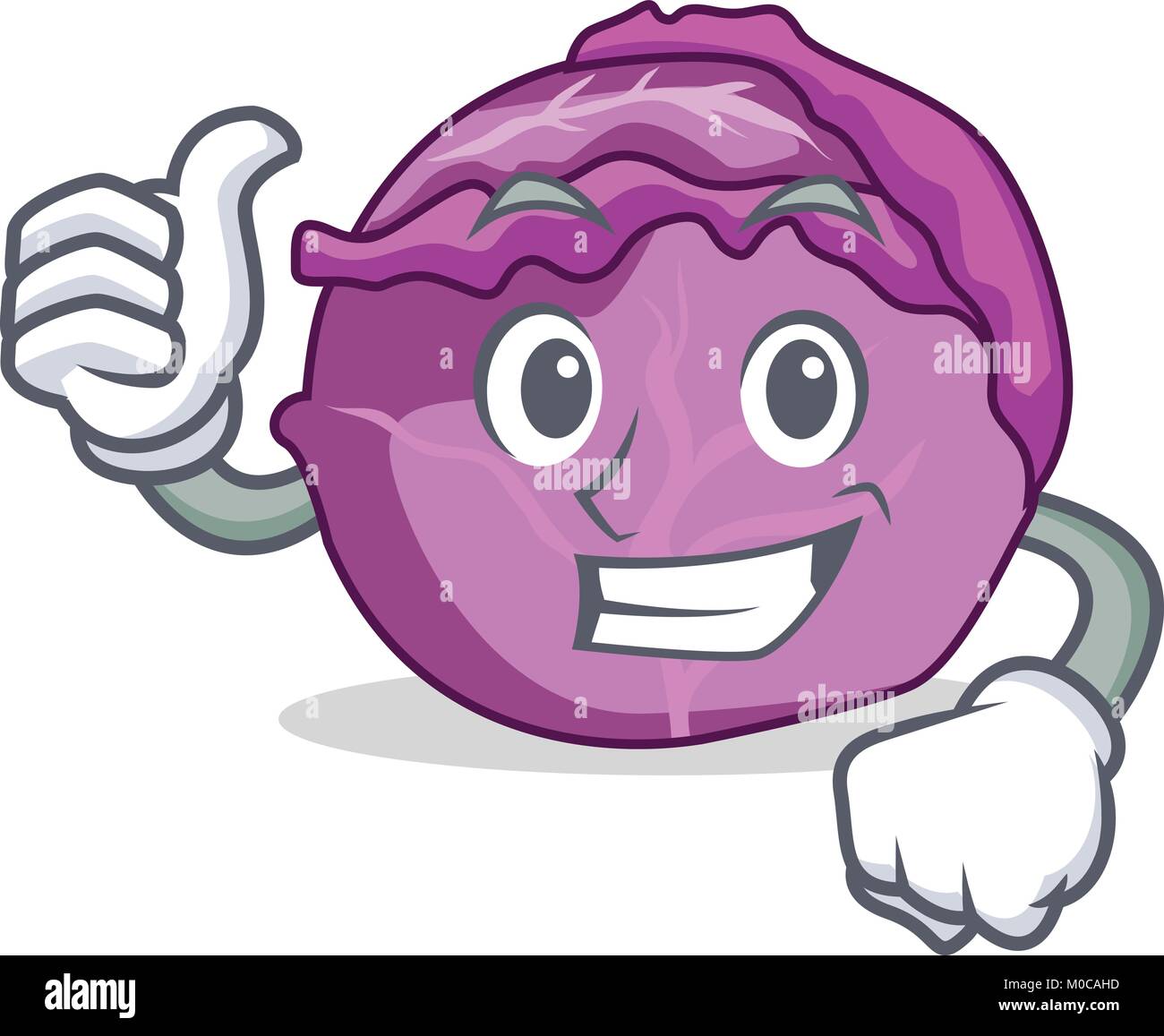 Daumen hoch Rotkohl Charakter Cartoon Stock-Vektorgrafik - Alamy