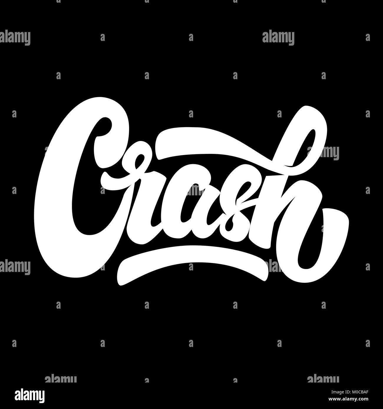 Crash. Schriftzug Phrase auf weißem Hintergrund. Vector Illustration ...