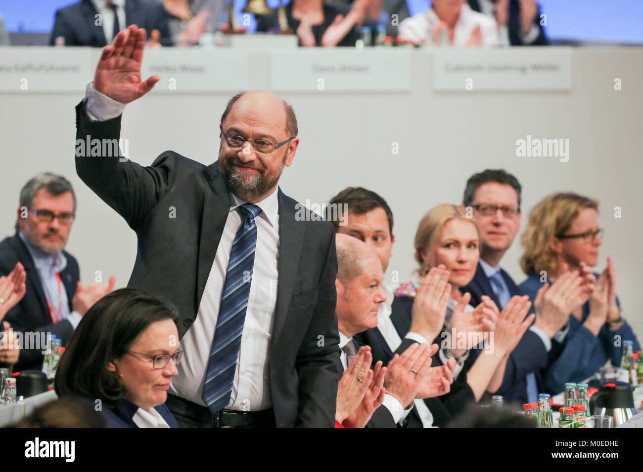Bonn, Deutschland. 21 Jan, 2018. Der SPD-Vorsitzende Martin Schulz ...