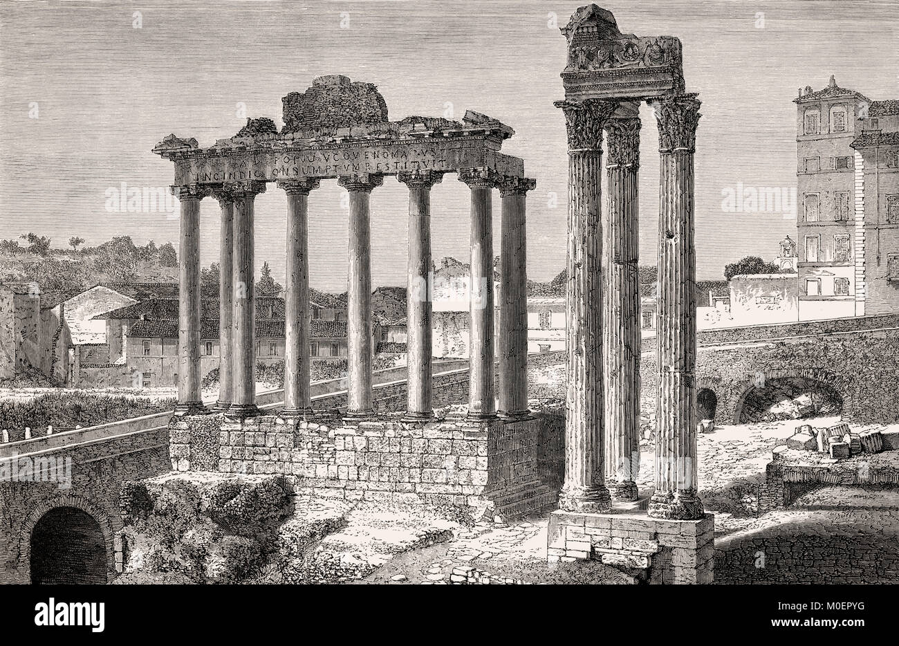 Das Forum Romanum oder das Forum Romanum, Rom, Italien, 19. Jahrhundert ...